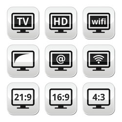 Website screen size buttons set - full Royalty Free Vector