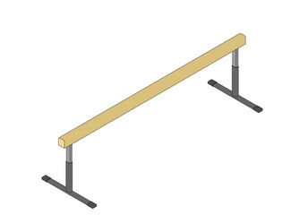 Balance beam outline front view Royalty Free Vector Image