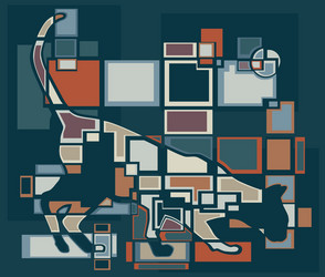 Sniffing cat mosaics Royalty Free Vector Image