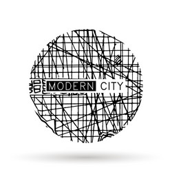 Logo with ink doodle maps architecture drawing Vector Image