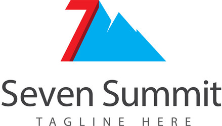 Seven summit logo template design Royalty Free Vector Image