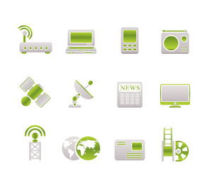 Silhouette technology and communications icons Vector Image