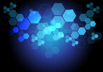 Technology background blue hexagon shape poly Vector Image