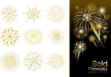 Set of isolated 3d fireworks or firecrackers Vector Image