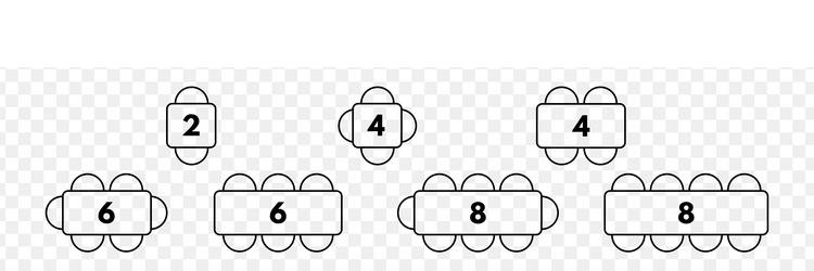 Table maps for restaurant seating capacity Vector Image