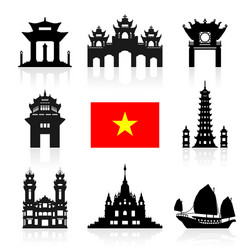 Hoi an vietnam travel and attraction Royalty Free Vector
