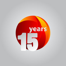 15 anniversary celebration bubble red number Vector Image