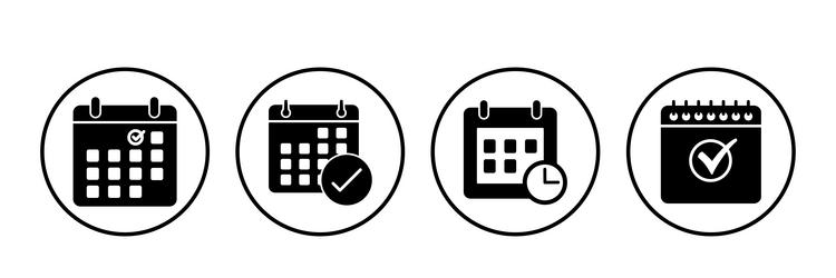 Calendar icon calender symbol Royalty Free Vector Image