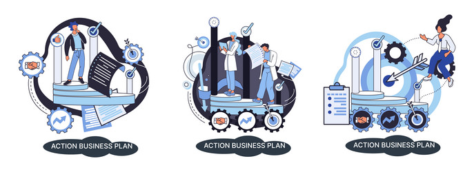 Action business plan development strategies Vector Image