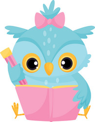 Owl drinking tea and reading newspaper Royalty Free Vector