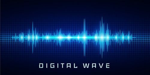 Sound waves oscillating glow light digital wave Vector Image