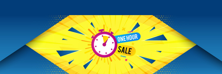 One hour sale banner discount sticker shape Vector Image
