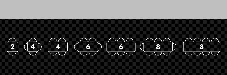 Table maps for restaurant seating capacity Vector Image