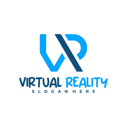 Vr logo design template creative vr logo Vector Image