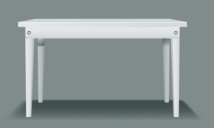 White empty table with four legs and side view Vector Image