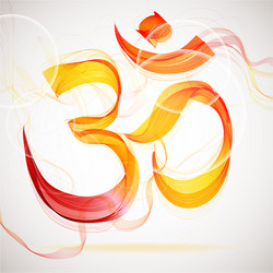 Abstract colorful om sign over dark background Vector Image