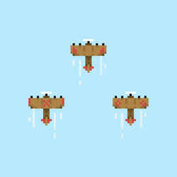 Airplane pixels for 8 bit game assets cross Vector Image