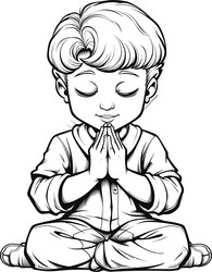 Praying kid Royalty Free Vector Image - VectorStock