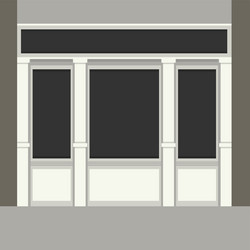 Shopfront with white blank windows wood store Vector Image