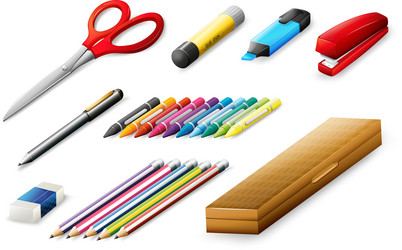 School necessary thing for studying Royalty Free Vector