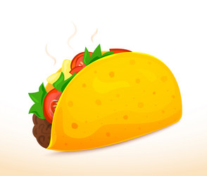 Taco - mexican traditional food color Royalty Free Vector
