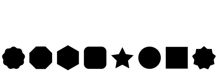 Polygon set basic shapes star hexagon decagon Vector Image Polygon set basic shapes star hexagon decagon Vector Image