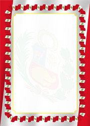 Elements ribbons and frames with flag colors peru Vector Image