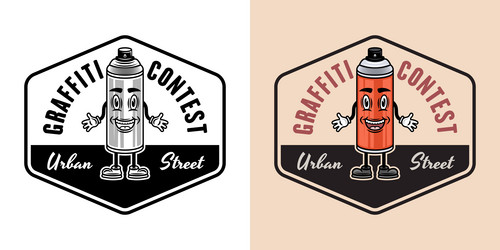 Graffiti contest emblems badges labels Royalty Free Vector
