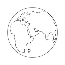 Earth continuous one line drawing minimalist Vector Image