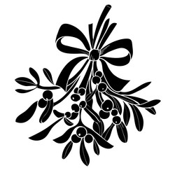 Mistletoe Silhouette Vector