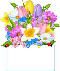 Card with spring flowers Royalty Free Vector Image