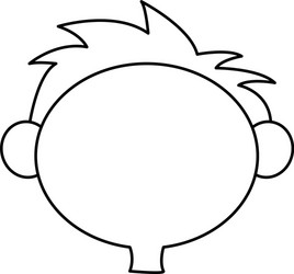 Outline head boy little hair style Royalty Free Vector Image