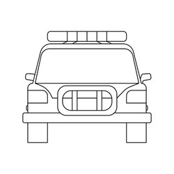 Police car side view outline isolated on white Vector Image