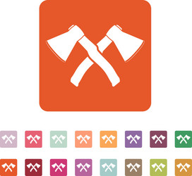 Crossed axes icon axe and hack symbol flat Vector Image