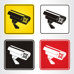 Video surveillance sign cctv camera Royalty Free Vector
