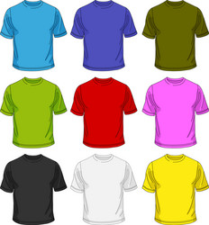 Colorful T-Shirt Template Royalty Free Vector Image