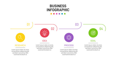 Vertical infographic design with icons and 4 Vector Image