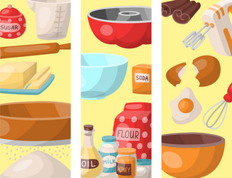 Baking ingredients recipe Royalty Free Vector Image
