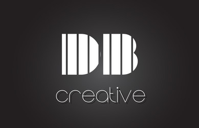 Db letter logo with black and white negative Vector Image
