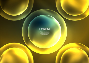 Glowing neon shiny transparent bubbles glass Vector Image