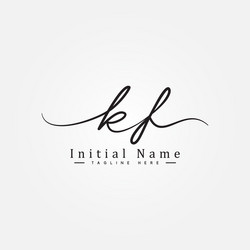 Kf simple signature logo - handwritten template Vector Image