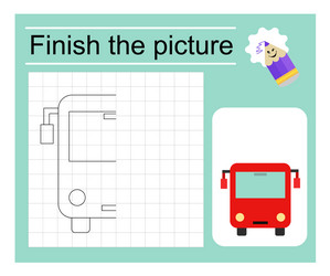 Educational game for kids finish the picture Vector Image