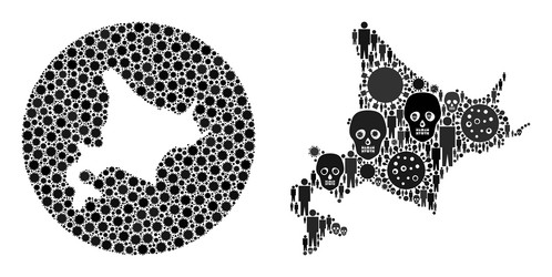 Virus outbreak and people collages for chile map Vector Image