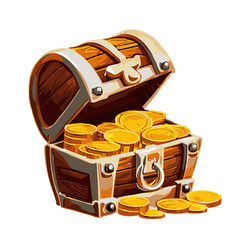 Big treasure chest isolated on white background Vector Image