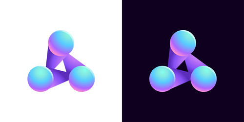 Multicolor fintech logo abstract gradient Vector Image