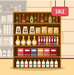Supermarket sale stand Royalty Free Vector Image