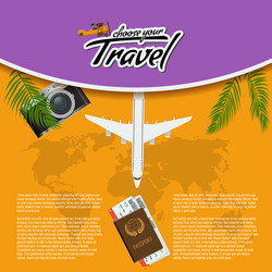 Travel and tour poster design around the world Vector Image