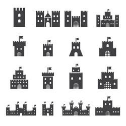 Castle icon set Royalty Free Vector Image - VectorStock