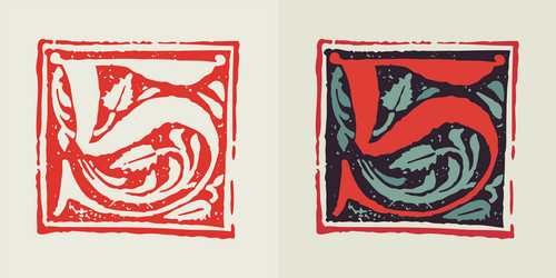 Number 5 five sign logo in gothic style Royalty Free Vector