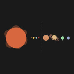 Solar system with planets flat 2d Royalty Free Vector Image